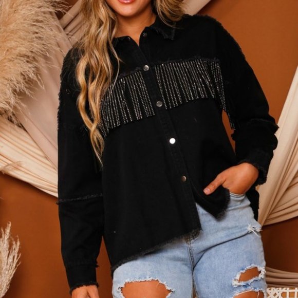 Fantastic Fawn | Jackets & Coats | Fantastic Fawn Rhinestone Fringe ...